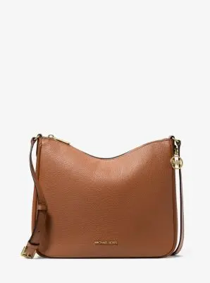 Michael Kors Nayla Medium Pebbled Leather Messenger Bag - Brown