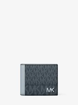 Michael Kors Cooper Signature Logo Billfold Wallet - Blue