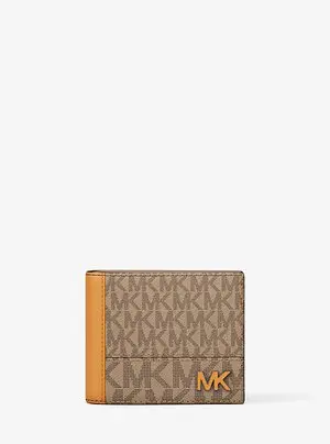 Michael Kors Cooper Signature Logo Billfold Wallet - Yellow