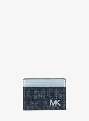 Michael Kors Cooper Large Signature Logo Folio Bi-fold Wallet - Blue