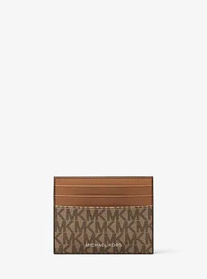 Michael Kors Cooper Signature Logo Card Case - Brown