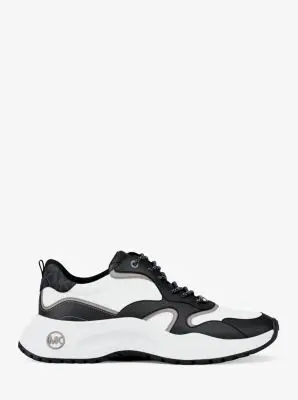 Michael Kors Levie Mixed-media Trainer - Black