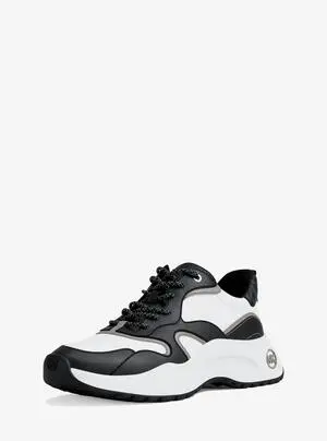 Michael Kors Levie Mixed-media Trainer - Black