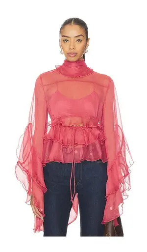 Bardot Anyssa Ruffle Blouse - Rose