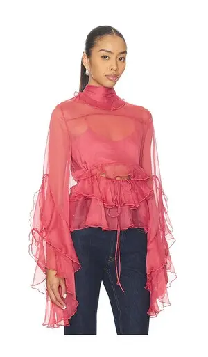 Bardot Anyssa Ruffle Blouse - Rose