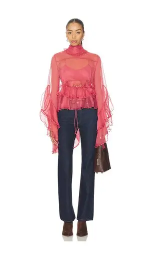 Bardot Anyssa Ruffle Blouse - Rose