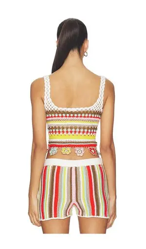 My Beachy Side Noa Hand-crocheted Top In White - Multi