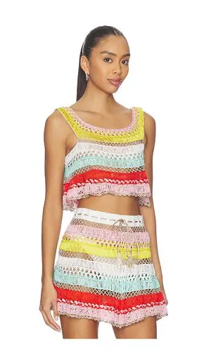 My Beachy Side Cleo Hand-crocheted Top In White
