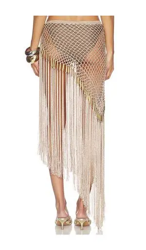 My Beachy Side Aria Hand Crochet Fringe Skirt