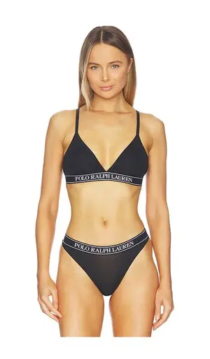 Polo Ralph Lauren Triangle Bralette In Black - Onyx