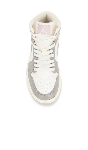 JORDAN 1 Mid Sneakers - Sail  Particle Rose & Enigma Stone
