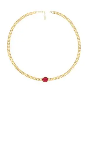 Shashi Casa Gemstone Necklace - Gold & Brown