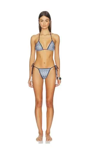 Hanne Bloch Knit Triangle Bikini Set - Blue