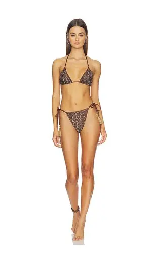 Hanne Bloch Knit Triangle Bikini Set - Brown