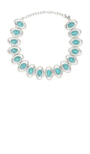 PETIT MOMENTS Turquoise Stone Necklace - Silver & Turquoise