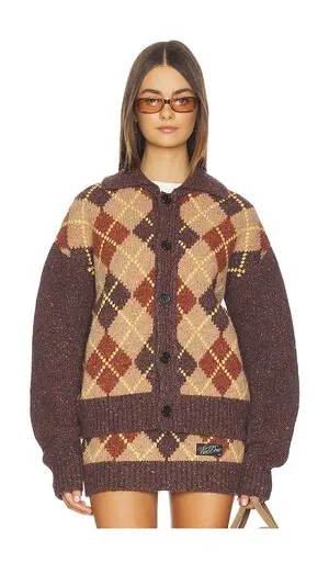 We11Done Knit Argyle Intarsia Cardigan