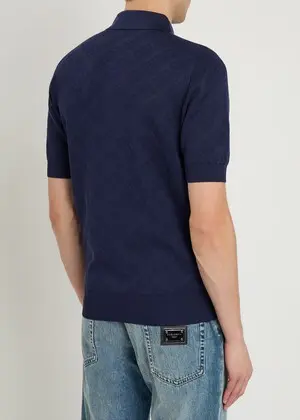 Dolce & Gabbana Logo-jacquard Silk Polo Shirt