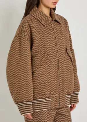 Missoni Zigzag Wool-blend Bomber Jacket - Camel