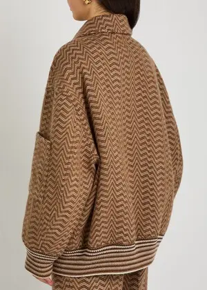 Missoni Zigzag Wool-blend Bomber Jacket - Camel