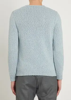 SLOWEAR Cotton Knit Crew-neck Jumper - Light Blue