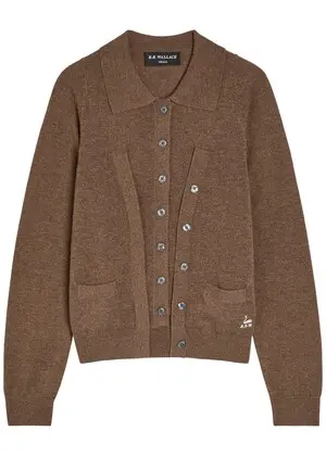 B.B. WALLACE Kruger Layered-effect Wool-blend Cardigan