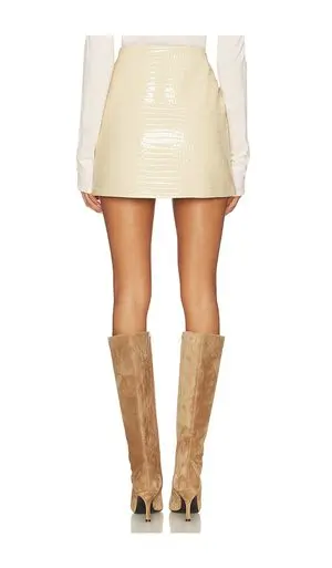 SELMACILEK Faux Croc Leather Mini Skirt