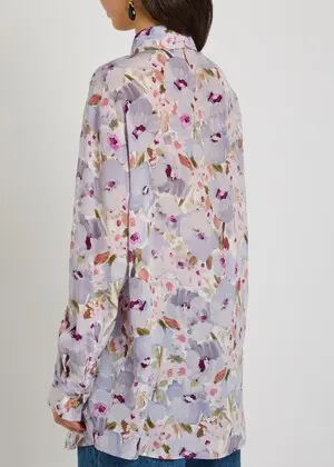 Balmain Floral-print Silk Shirt