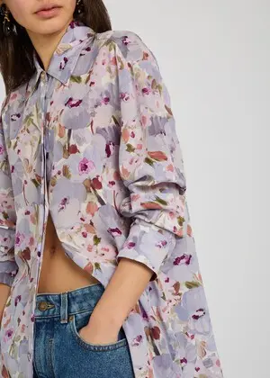 Balmain Floral-print Silk Shirt