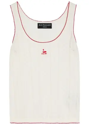 B.B. WALLACE Walker Pointelle-knit Cotton Vest Top