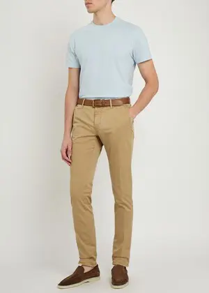 SLOWEAR Slim-leg Stretch-cotton Trousers