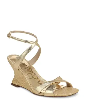 Sam Edelman Davi Wedge Sandals Amber Gold
