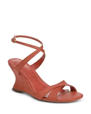 Sam Edelman Davi Wedge Sandals Coral Clay