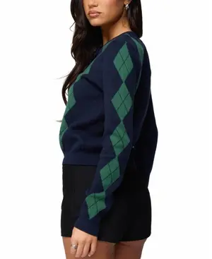 EDIKTED Farren Argyle Cardigan