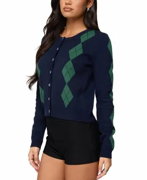 EDIKTED Farren Argyle Cardigan