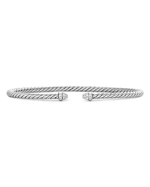 David Yurman David Yurman Micro Cable Bracelet With Diamonds Silver