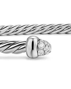 David Yurman Micro Cable Bracelet With Diamonds - Silver