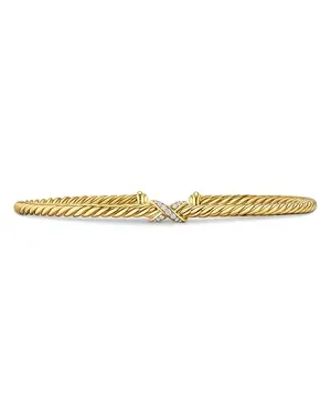 David Yurman Micro Cablespira Flex Petite X Bracelet - Gold