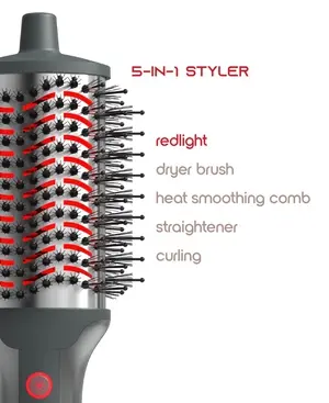 TZUMI Red Light 5-in-1 Dryer Brush And Heat Comb
