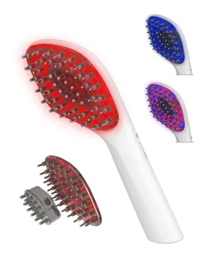 TZUMI Red Light Rechargeable Dry Paddle Brush - White