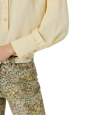 Gerard Darel Cezanne Tunisian Collar Blouse - Yellow