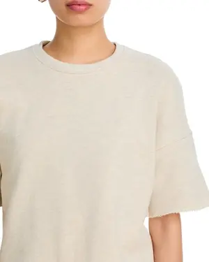 PERFECTWHITETEE Ezra Short Sleeve Sweatshirt - Oatmeal
