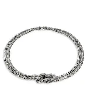 John Hardy Sterling Love Knot Double Strand Chain Necklace - Silver