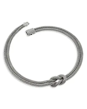 John Hardy Sterling Love Knot Double Strand Chain Necklace