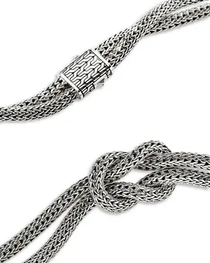 John Hardy Sterling Love Knot Double Strand Chain Necklace