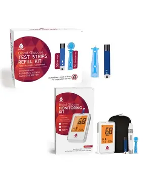 PURSONIC Blood Glucose Monitoring Bundle Â Glucose Meter With Bluetooth + 50 Test Strips + 50 Sterile Lancets - No Color