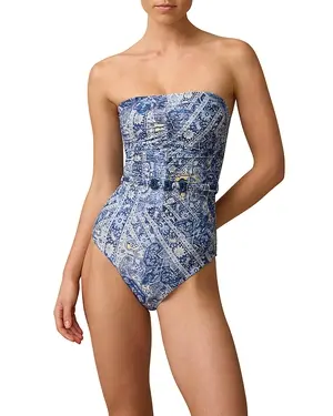 MONTE & LOU Ripple Bandeau One Piece Swimsuit - Lauren