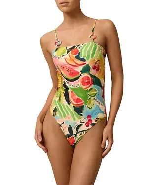 MONTE & LOU Hoop One-piece Swimsuit - Tropique Salade