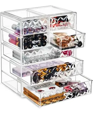 SORBUS 7 Drawer Acrylic Makeup Organizer Case For Cosmetics - Diamond