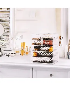 SORBUS 7 Drawer Acrylic Makeup Organizer Case For Cosmetics - Diamond