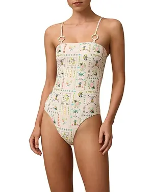 MONTE & LOU Hoop Bandeau One Piece Swimsuit - Como
